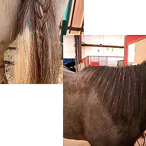 Dielianyi Horse Bling Accessory Mane and Tail Bling Pony Hair Tinsel for Western Bride Horse Lover
