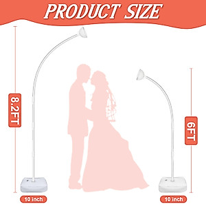 OurWarm 8.2FT & 6FT Balloon Arch Stand, Free Bending Top Balloon Arch Kit, Half Arch Balloon Stand with Base for Floor, Balloon Column Kit for Wedding Birthday Party Baby Shower Halloween Decorations
