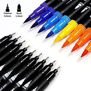 Swemos Markers for Adult Coloring, 72 Colors Art Markers Set Dual Tip Brush Pen, Coloring Markers Fine Point Kids Artist Drawing Paintings Diaries Journaling Art projects Art Supplies with Case