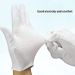 100% White Soft-Hand Cotton Moisturising Gloves Work Gloves, Extra Large (12 Pairs)