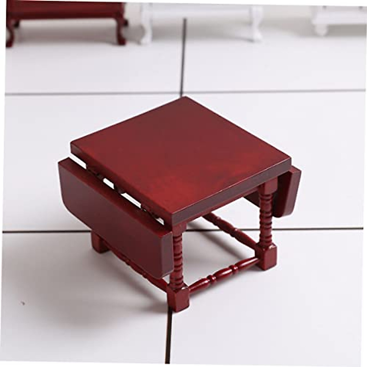 Housoutil 1 Set Folding Table and Chair Set Book Shelf Decor Kids Folding Table and Chairs Kids Mini Toys Mini Living Room Set Furniture Sets Dollhouse Furniture Set Mini Desk Furniture