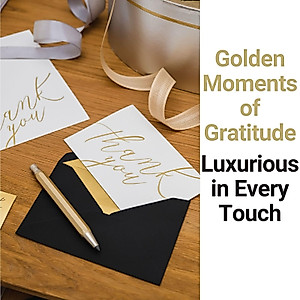 BornPaper Thank You Cards with Envelopes - Luxury 120 Pack, Gold-Foil-Stamped Interiors & Matching Stickers – Over 64 Unique Combinations, Ideal for Business, Wedding, Graduation, Bridal & Baby