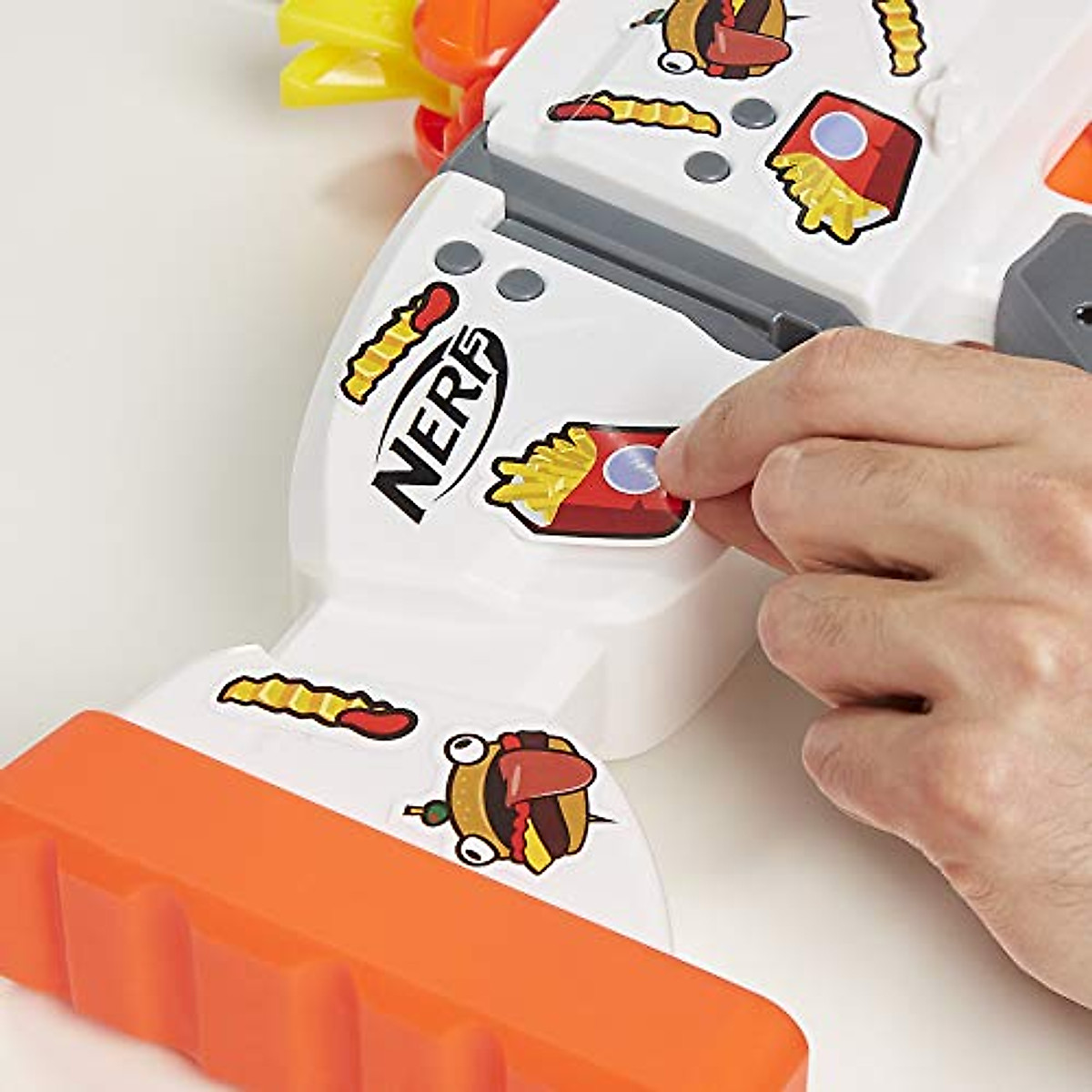 Nerf Fortnite AR-Durrr Burger Motorized Blaster - Customizing Stickers, 20 Darts, 10-Dart Clip - for Youth, Teens, Adults (Amazon Exclusive)