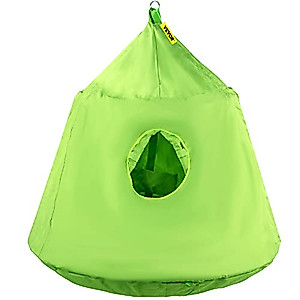 VEVOR Hanging Tree Tent, Max.440lbs Capacity, Tree Tent Swing Hangout Hugglepod with LED Rainbow Decoration Light Inflatable Cushion, Ceiling Hammock Tent for Kids & Adult Indoor Outdoor, Green