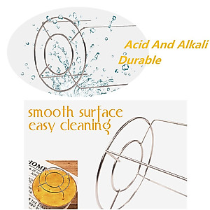 FashionMall 2 Pcs Stainless Steel Cake Cooling Rack Round,Cooling Stand with Four High Legs For Cooking Baking,7 Inch And 5 Inch