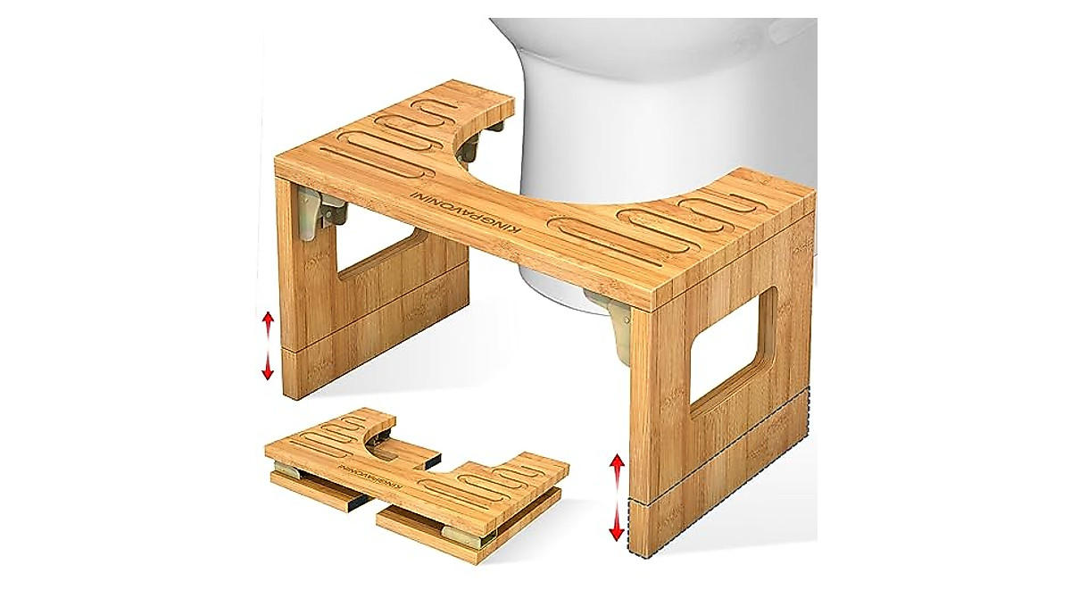 Adjustable Bamboo Squat Stool - Foldable for Better Colon Health