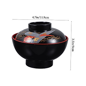 KICHOUSE Japanese Rice Bowl Miso Bowl Small Soup Bowl Flower Bowl Plastic Japanese-style Asian Bowl