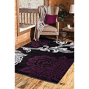 United Weavers Dallas Trousseau Accent Rug - Plum, 2x3, Contemporary Indoor Polypropylene Rug with Floral Pattern, Jute Backing