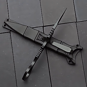 Portable Knife 6.7 Inch 440C Fixed Blade Outdoor Camping Portable Straight Knife With Kydex Sheath The Knife Comes In Black And White (Black)