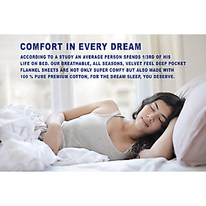 RUVANTI Flannel Sheets Queen Size - Velvety Soft & Comfortable - 100% Cotton Brushed Bed Sheet Set - Deep Pockets 16 Inches - Breathable, Warm & Cozy -4 Pcs- Green