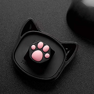 SYA ZOMOPLUS Cute Cat Paw Keycap,Squishy Cat Toes Custom Keycap-1pc Keycap for Mechanical Keyboard,Suitable for Cherry MXGateron Switches-ESC Key Keycap (Black Pink)