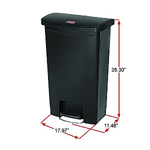 Rubbermaid Commercial Products 1883458 Streamline Slim Step-On Plastic Trash Garbage Can, 13 Gallon, Beige