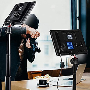 ULANZI LED Key Light Desktop, Professional Streaming Studio Panel Dimmable Bi-Color LED Video Light with LCD Screen and 28" Extend Stand, 3200-5600K CRI>95 Photography Lighting for Live Broadcast