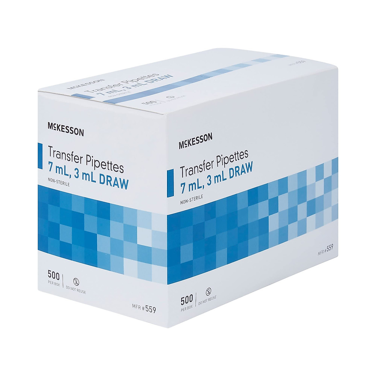 McKesson Transfer Pipette, Non-Sterile, 7 mL Capacity 0.5 mL to 3 mL Graduation Increments, 500 Count, 1 Pack