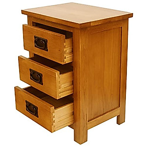 KendyOak 3 Drawers Rustic Bed Side Tables Wholesale Storage Modern Simple Nightstands Furniture Vendors 12.6x16.54x22.05 Inches