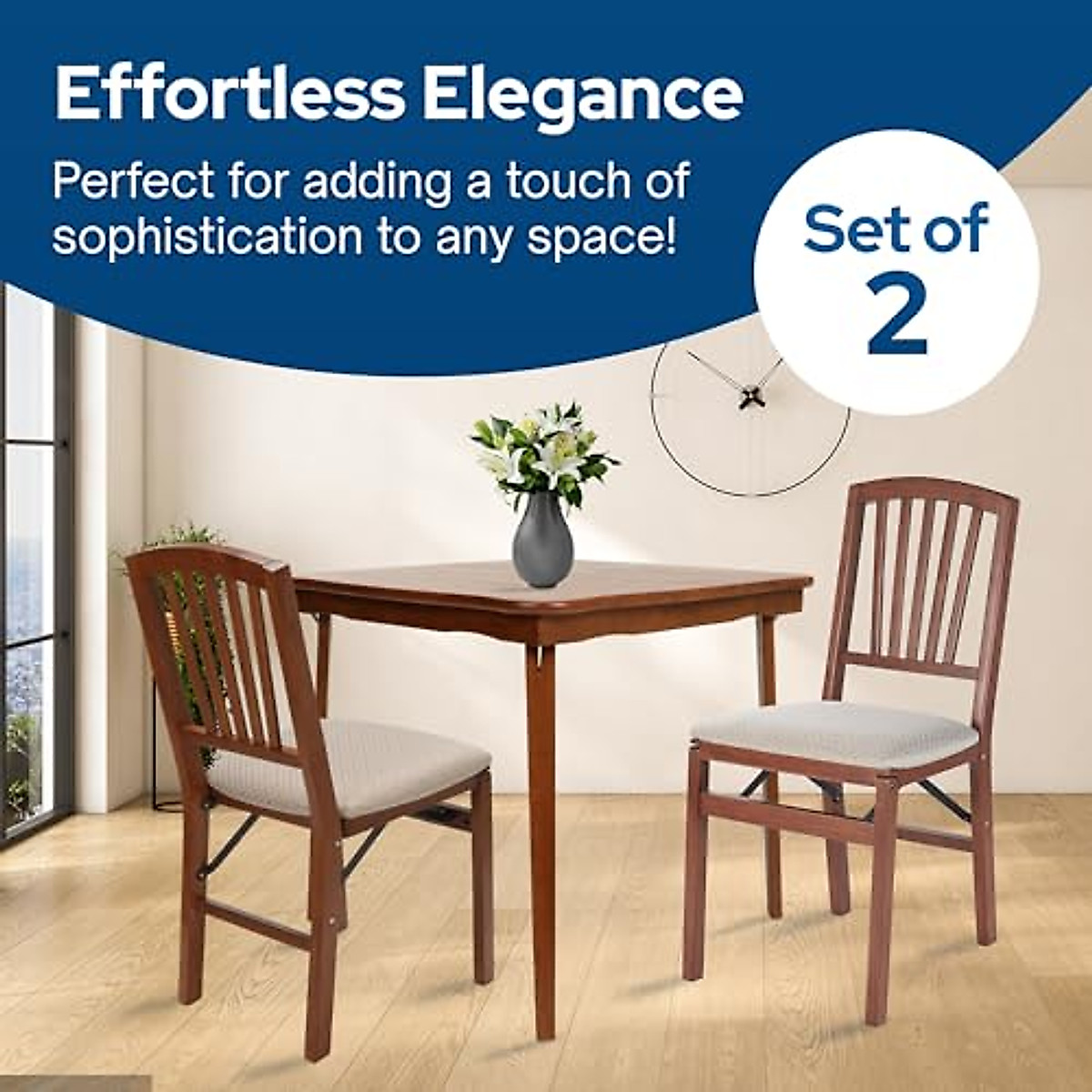 Stakmore Slat Back Folding Chair Finish, Set of 2, Fruitwood