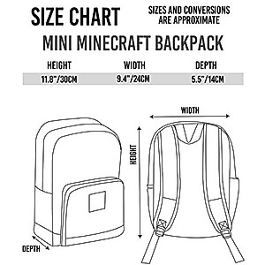 Minecraft Diamond Mini Blue Backpack | 12-Inch Gaming Adventure | Carry the Blocky Fun | Durable Material