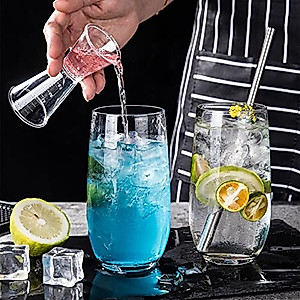 Claplante 12 Pcs Crystal Highball Glasses, 15 oz Drinking Glasses, Tall Glass Sets, Water Glasses, Mojito Glass Cups, Bar Glassware, and Mixed Drink Cocktail Glass Set, Collins Glass Tumblers