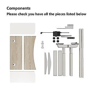 Dual Motor 63x30 Height Adjustable Electric Standing Desk,Height Stand Up Computer Desk,Sit Stand Home Office Desk with Splice Board, White and Oak Top, White Frame