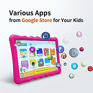 10 inch Kids Tablet, Android 12 Tablet for Kids,Google Tablet with 2GB RAM &32GB ROM,1280 * 800 IPS,2MP Front 5 MP Rear Camera,Kids Tablet with Colorful Kid-Proof Case,Ideal Kids Gift