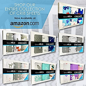 GROW WILD Crib Sheets for Boys | Baby Crib Sheets (3 Pack), Safari Crib Mattress Sheet or Toddler Bed Sheet, Elephant Baby Sheet