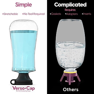 Home and Bathroom Bottle Emptying Cap - Convenient Flip Top Design to Empty Pump Bottles (3 Pack - Small, Medium, and Large (Black)) (White Cap, 3 Pack)