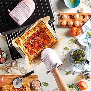 KitchenAid Albany Mini Oven Mitt 2-Pack Set, Dried Rose, 5.5"x8"