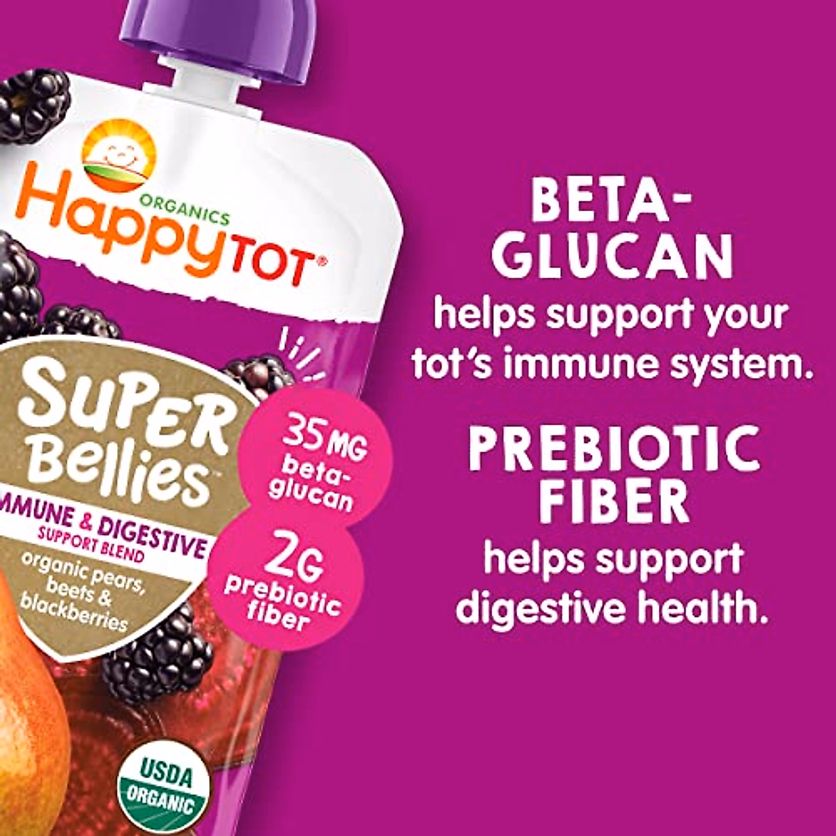 Happy Tot Organics Super Bellies Variety Pack, 4 Ounce(Pack of 16)