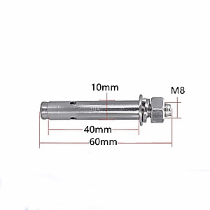 M8 x 60 mm External Hex Expansion Bolts Screws Sleeve Anchors, Stainless Steel, 10Pcs