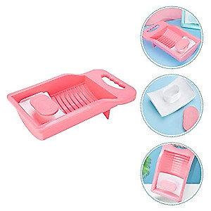Yardwe Plastic Underwear Washboard Mini Hand Washing Machine Washboard Labor- saving Washboard for Personal Clothes Laundry Kids Shirt Underwear Pink