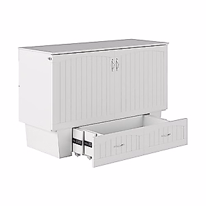 AFI Nantucket Murphy Bed Chest, Queen, White