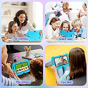ATMPC Kids Tablet, 7 inch Tablet for Kids, 32GB ROM 3GB RAM Android 11.0 Toddler Tablet with 2.4G WiFi, GMS,Parental Control, Education APP, Dual Camera, Shockproof Case, Purple