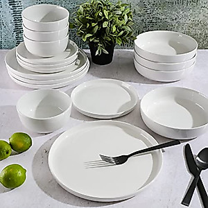 Gibson Home Oslo Porcelain Dinnerware Set, Service for 4 (16pcs), White