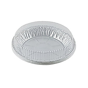 PACTOGO 9" Aluminum Foil Pie Pans 1 1/4" Extra Deep with Clear Dome Lids - Made in USA Disposable Tins (Pack of 10 Sets)