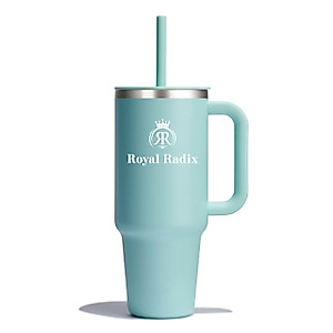 Royal Radix 40oz Insulated Tumbler with Handle & Straw, Stainless Steel Travel Mug, Leak-Proof, Hot & Cold Beverage Cup, BPA-Free, Dishwasher Safe, for Coffee & Water