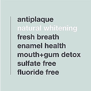 Davids Natural Toothpaste for Teeth Whitening, Peppermint, Antiplaque, Flouride Free, SLS Free, EWG Verified, Toothpaste Squeezer Included, Recycable Metal Tube, 5.25oz