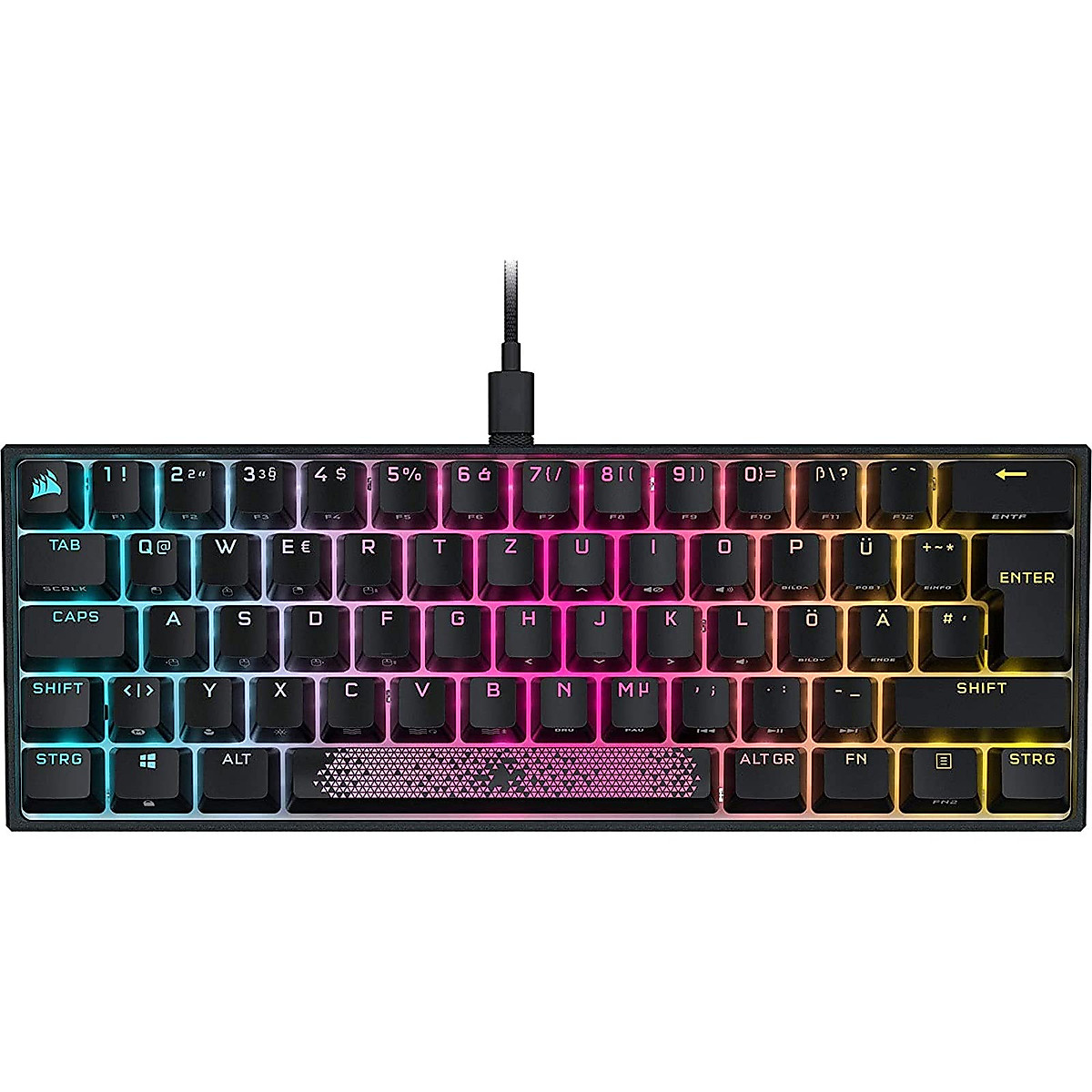 MUMUJJ K65 RGB Mini 60% Mechanical Gaming Keyboard, Adjustable RGB Lighting Single Keys, Mechanical Speed Keys, Hyper-Processing Technology Black