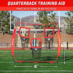 GoSports 6 x 6 ft Football Throwing Net - Red