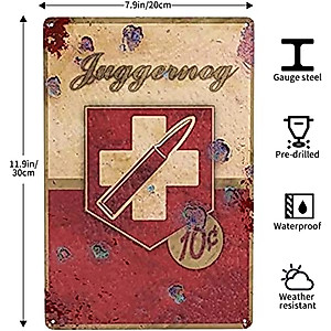 juggernog perk water bottle soda metal poster Tin Sign Vintage juggernog mini fridge call of duty zombies Bar Pub Garage Retro sign Marks Plaque/red