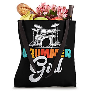 Drummer Girl Drums Metal Rock Music Band Member Drumming Tote Bag
