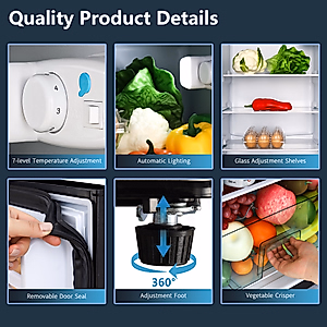 Fox Shack 5 Cu Ft Refrigerator with Freezer, 2 Doors Compact Fridge, Energy-efficient, Low noise, for Kitchen, Office, Dorm, Apartment