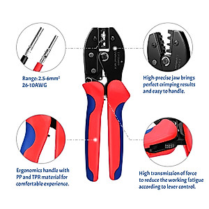 Bundle | Kohree 30 Feet 10AWG Solar Extension Cable with Kohree Solar Crimping Tool Kit for 2.5/4/6mm² Solar PV Wire