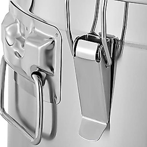 DNYSYSJ Stainless Steel Airtight Canister, Cereal Container with Airtight Lid and Handles Rice Bean Flour Oil Storage Bucket Sugar Milk Canisters for Home Kitchen Counter Storing Food (33L)