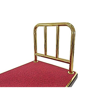 Hotel Luggage cart | Bellman's Cart | Rectangular Red Carpet Base | Steel Deluxe Platform Truck | Gold.