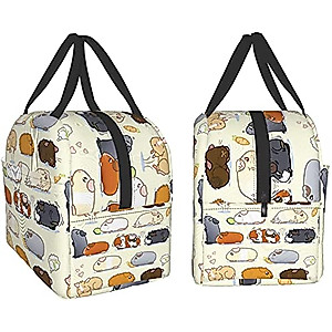 Xuhua Guinea Pig Parade Lunch Bag Boxes Tote Insulated Reusable,Lunch Bag Lunchbox Durable Waterproof Zipper Hangbag Portable for Boys Girls School Supplies