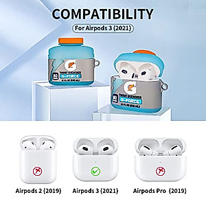 Cartoon Sport Water Case for AirPods 3 Case (2021), 6in1 Accessories Set Protective Cover for Air pods 3, Cute Food Design Silicone Case for AirPods 3rd Generation Case for Boys Men (Blue Sport Water)