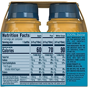 Gerber Juice Fruit 2 Apple, 1 Pear, 1 White Grape Juices from Concentrate Variety 16 Fl Oz (Pack of 6)