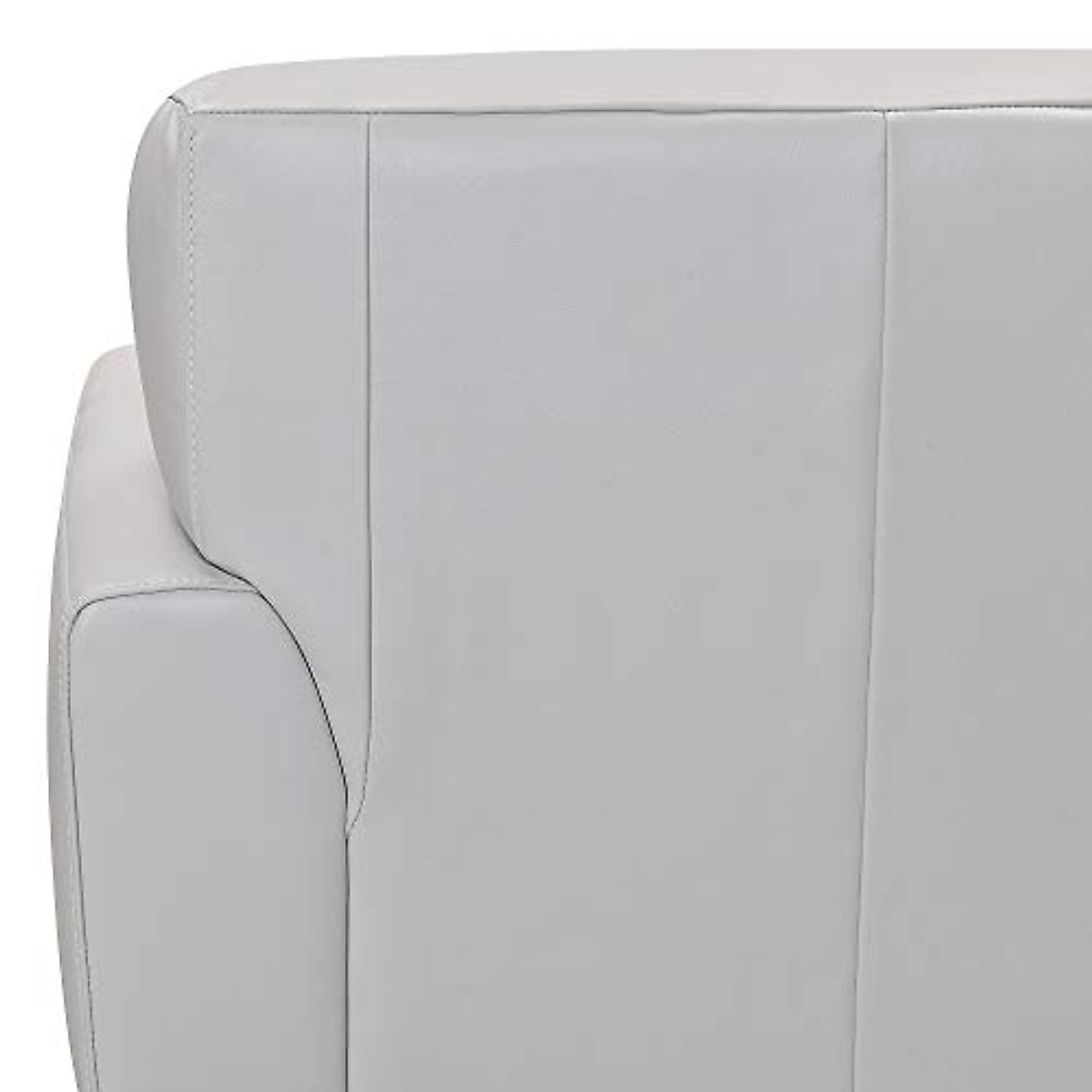 Armen Living Jedd Leather Sofa, Dove Grey