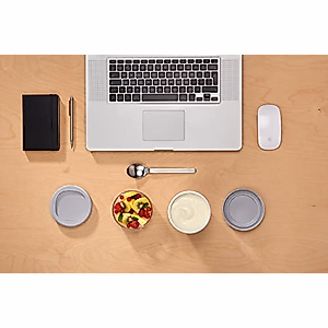 Mepal, Lunchpot with 2 Interchangeable Lids, a Detachable Small Storage Container for Nuts or Fruit, Portable, BPA Free, Nordic Denim, 4 inch Diameter, 1 Count