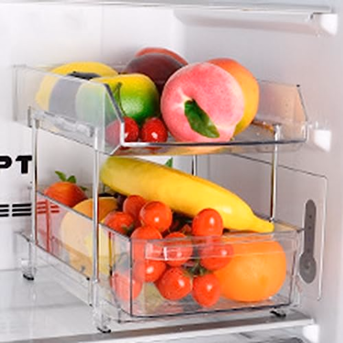 YESBAY Pull Out Organizers and Dividers Desktop Rack Double Layer with Dividers Pull-Out Design Multi-Purpose Stackable Trays Under Sink Closet Organizers Home for Kitchen Bathroom Cabinet Clear